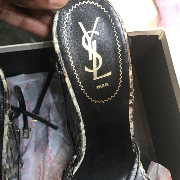 Yves Saint Laurent | Shoes | Ysl Baobab Platform Snakeskin Wedge Sandal ...